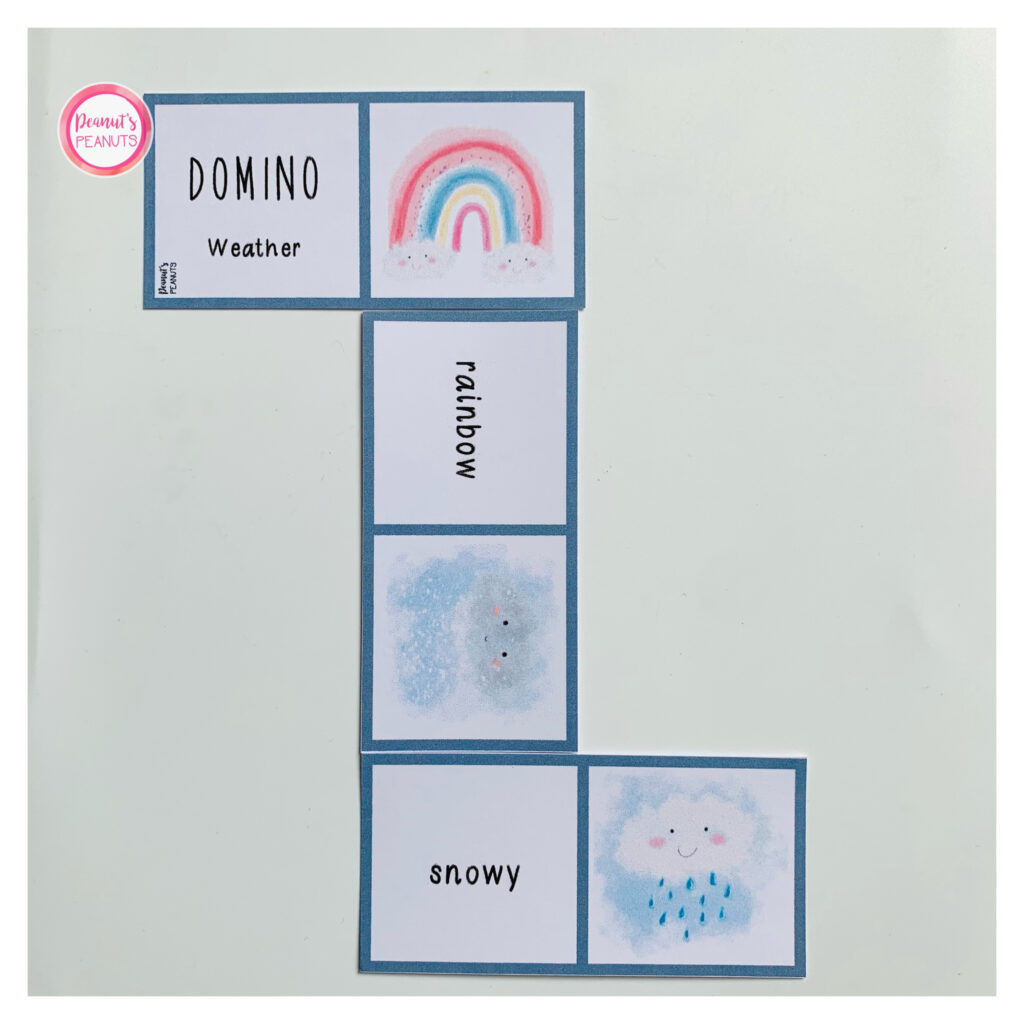 Englisches Domino-Spiel – Weather – Peanut's Peanuts